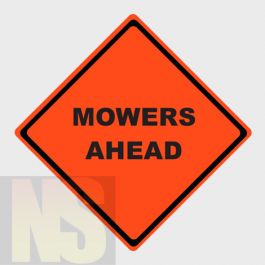 Mowers Ahead Mesh Roll-Up Sign