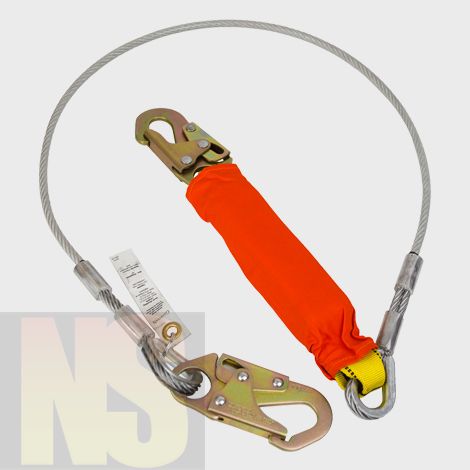 Guardian® Coated Shock Absorbing Cable Lanyard - Steel Snap Hook ...