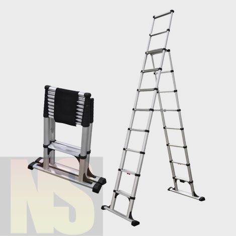 Telesteps - 14ft Reach Wide Step Telescoping A-frame Ladder - OSHA ...